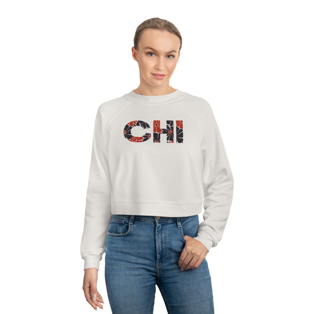 Chicago Football Varsity Graphic Women's Fleece Cropped Pullover ...