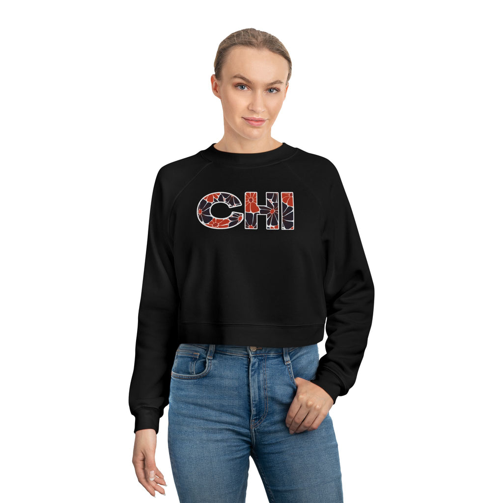Chicago Football Varsity Graphic Women's Fleece Cropped Pullover ...